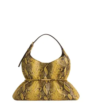 Balmain Sphynx Medium Bag In Python-effect Leather - Yellow