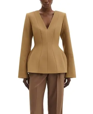 MALINA Ninni Cut-out Shoulder Hourglass Top - Camel