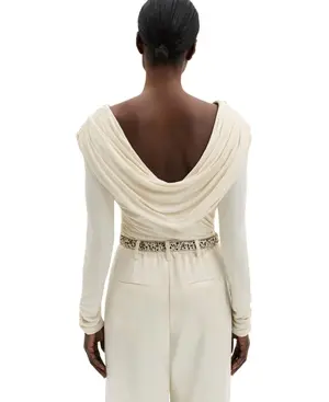 MALINA Signe Cowl Neck Jersey Top