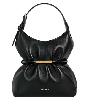 Balmain Sphynx Mini Bag In Smooth Leather - Black