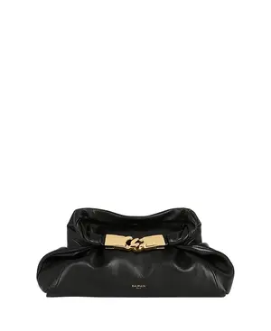 Balmain Dinner At 8 Small Smooth Leather Bag - Black