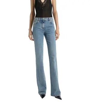 Balmain Bootcut Faded Denim Jeans - Blue