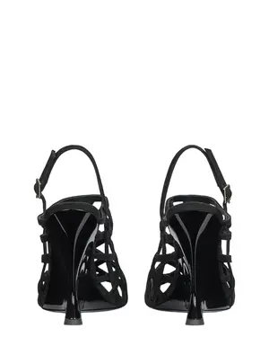 Balmain Wedge Cage Sandals In Suede