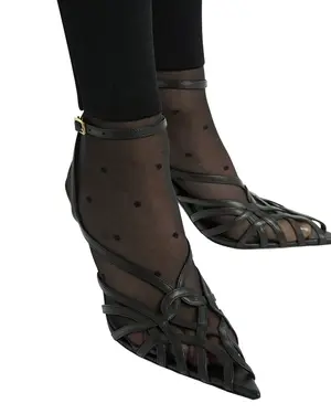 Balmain Smooth Leather Cage Sandals