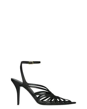 Balmain Smooth Leather Cage Sandals