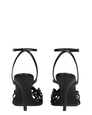 Balmain Smooth Leather Cage Sandals