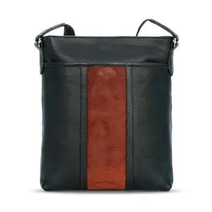 LUIS STEVEN Tablet Crossbody In Premium Italian Pebble Leather - Black
