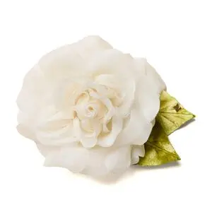 HELENA SIMON Rose Floral Brooch - White