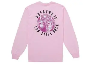 Supreme You Still S**k Long Sleeve Tee Shirt - Light Pink