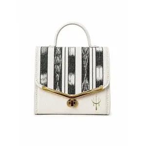 BELLA SOUL Mini Crossbody Leather Bag With Guatemalan Textile