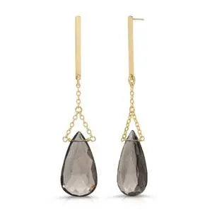 HEATHER HAWKINS Gold-filled Faceted Gemstone Cocktail Earrings - Brown