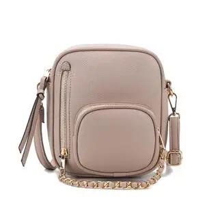 MKF COLLECTION - J'OMOR Neutrals Winona Crossbody Bag Handbag Taupe - Black/yellow