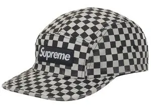 Supreme Washed Chino Twill Camp Cap - Checker