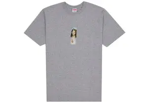 Supreme Prayer Card Box Logo Tee Shirt - Heather Grey