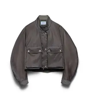 Prada Washed Re-nylon Blouson Jacket - Grey
