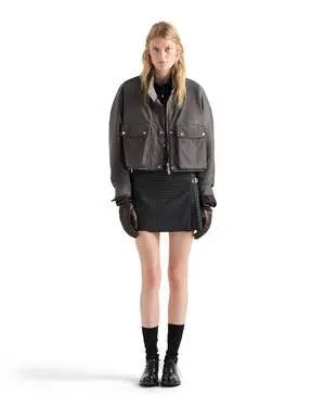 Prada Washed Re-nylon Blouson Jacket - Grey