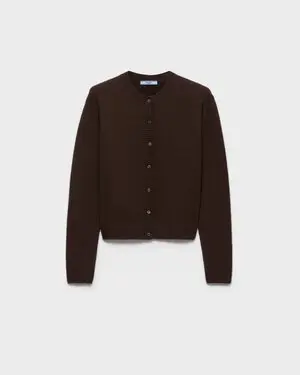 Prada Cashmere Cardigan Dark Brown