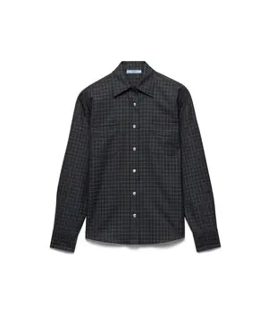 Prada Checked Wool Shirt - Blue