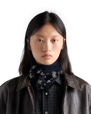 Prada Checked Wool Shirt - Blue