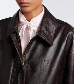 Prada Oversized Leather Blouson Jacket