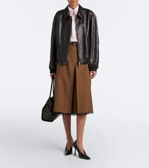 Prada Oversized Leather Blouson Jacket