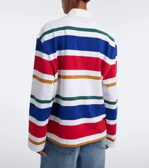 AMI Paris Striped Oversized Cotton Polo Shirt