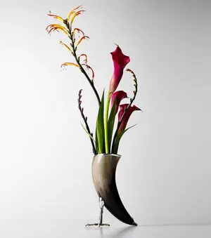 TAVARES 1922 Horn And Sterling Silver Vase