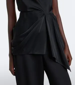 Givenchy Draped Satin Top - Black