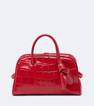 Jacquemus Turismo Small Croc-effect Leather Bowling Bag
