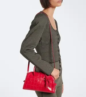 Jacquemus Turismo Small Croc-effect Leather Bowling Bag