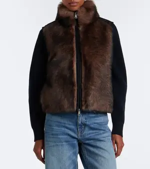 Moncler Tadorne Shearling-trimmed Down Vest
