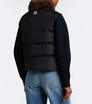 Moncler Tadorne Shearling-trimmed Down Vest