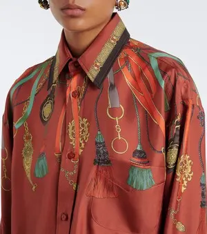 Etro Printed Silk Satin Shirt