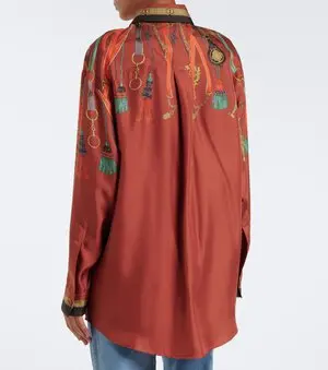 Etro Printed Silk Satin Shirt