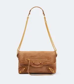 Balenciaga Le City Suede Shoulder Bag