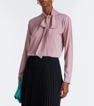 Valentino Garavani Tie-neck Oversized Wool Sweater