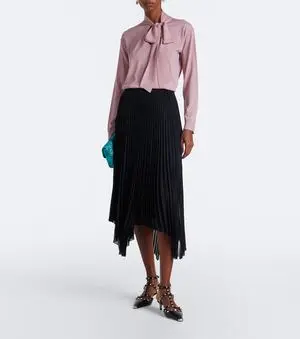 Valentino Garavani Tie-neck Oversized Wool Sweater