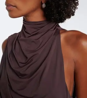DE LA VALI Lurna Draped Jersey Maxi Dress