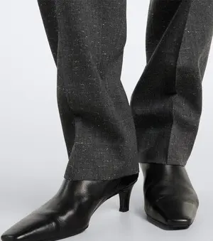 RÓHE Daria Pleated Wool-blend Straight Pants