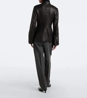 RÓHE Daria Pleated Wool-blend Straight Pants