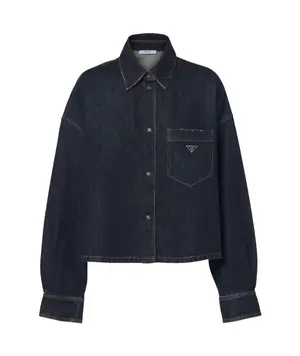 Prada Denim Washed Overshirt - Blue