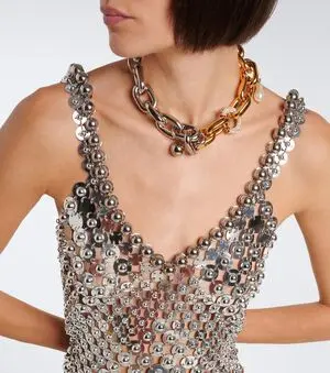 Rabanne Chainmail Embellished Cocktail Dress