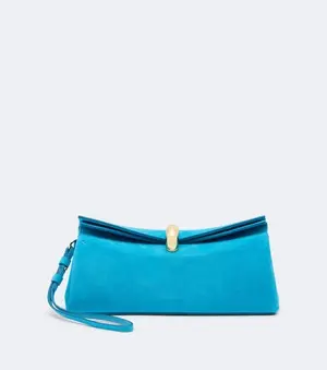 Jacquemus Valérie Croc-effect Leather Clutch - Blue