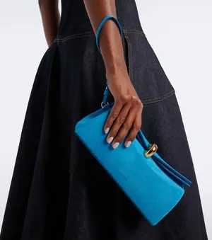 Jacquemus Valérie Croc-effect Leather Clutch - Blue