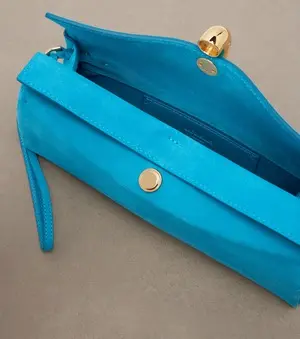 Jacquemus Valérie Croc-effect Leather Clutch - Blue
