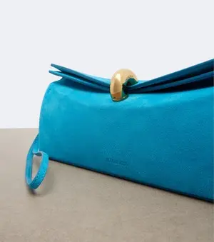 Jacquemus Valérie Croc-effect Leather Clutch - Blue