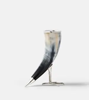 TAVARES 1922 Bird Edit Horn And Sterling Silver Candle Holder - Multicoloured