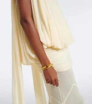 DE LA VALI Inara Gathered Chiffon Maxi Dress