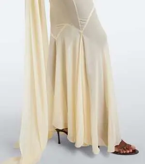 DE LA VALI Inara Gathered Chiffon Maxi Dress