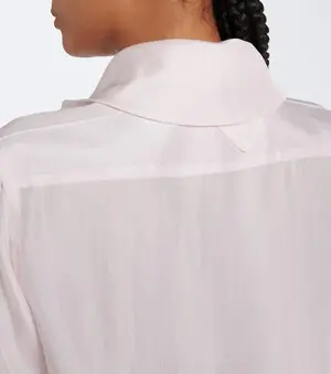 Prada Tie-neck Silk Poplin Blouse
